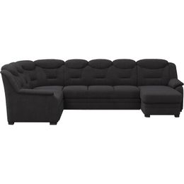 COTTA Wohnlandschaft &raquo;Marcus U-Form&laquo; wahlweise mit Schlaffunktion & Stauraum schwarz 100% Polyester B/H/T: 330cm x 99cm x 211cm, Struktur soft, 