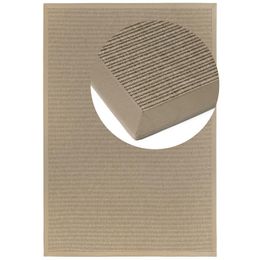 Dekowe Teppich &raquo;Basic S2 Duo&laquo; rechteckig 10 mm H&ouml;he meliert, leichte Streifen, mit Bord&uuml;re, In- und Outdoor geeignet beige Kunstfaser B : 120cm 1 Stk., 10mm,