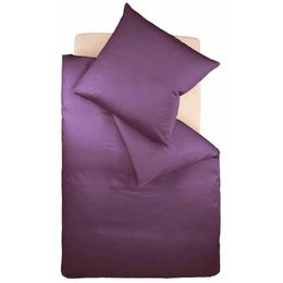 Fleuresse Bettw&auml;sche &raquo;Colours in 135x200, 155x220 oder 200x200 cm&laquo; 2 Stk. Bettw&auml;sche aus 100% Baumwolle, uni, mit Rei&szlig;verschluss lila Mako-Satin, 
