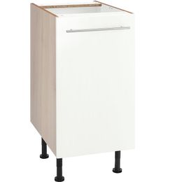 Optifit Unterschrank &raquo;Bern&laquo; 40 cm breit, mit 1 T&uuml;r mit h&ouml;henverstellbaren F&uuml;&szlig;en, mit Metallgriff wei&szlig; B/H/T: 40cm x 87cm x 58,4cm