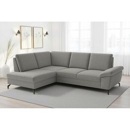 Sit & More sit&more Ecksofa &raquo;Chelsea L-Form, B: 264 cm, mit Armteil-& Sitztiefenverstellung&laquo; optional Schlaffunktion und Bettkasten grau 100% Polyester B/H/T: 