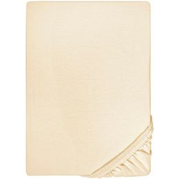 Biberna Spannbettlaken &raquo;Conny&laquo; hochwertiges Jersey-Elasthan geeignet f&uuml;r Wasser- und Boxspringbetten beige Jersey-Elasthan, Obermaterial: 95% Baumwolle, 5% 