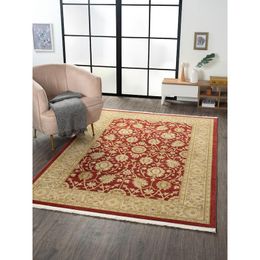 MyFlair Teppich &raquo;Maryam 1, LAGERR&Auml;UMUNG&laquo; rechteckig 7,5 mm H&ouml;he Kurzflor, Orient Optik, edler Glanz, mit Fransen, besonders weich rot Polypropylen (PP) B : 