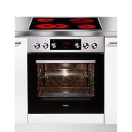Amica Elektro-Herd-Set &raquo;EHCX 933 110 E&laquo; mit 1-fach-Teleskopauszug Steam Clean Komfortables Kochen und Backen mit praktischer Unterst&uuml;tzung silber 
