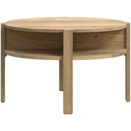FORTE Beistelltisch &raquo;Tobago, runder Couchtisch mit 4 Ablagef&auml;chern, B/H/T 74,4/45,5/74,4 cm&laquo; Durchmesser ca. 74,5 cm braun B/H/T: 74,4cm x 45,5cm x 