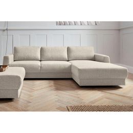 OTTO home Ecksofa &raquo;Hobro L-Form&laquo; in 3 Bezugsqualit&auml;ten in vielen Farben beige Luxus-Microfaser Lederoptik (100% Polyester);Struktur grob (100% 