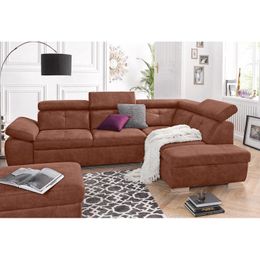 exxpo - sofa fashion Ecksofa &raquo;Spring, super bequem und komfortabel mit Armteil- und Kopfteilfunktion&laquo; mit Bettfunktion & Bettkasten, Luxus-Microfaser 