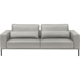 Musterring 3-Sitzer &raquo;JustB!PM100, 222 cm breit, aus hochwertigem Leder&laquo; wahlweise mit Nierenkissen und mot. Sitzauszug, Metallfu&szlig; in schwarz grau 100% Leder B/H/