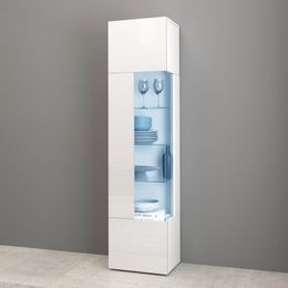 OTTO home Vitrine &raquo;Egypt&laquo; komplett hochglanz lackiert, 1 Glast&uuml;r mit 3 Glasb&ouml;den wei&szlig; FSC -zertifizierter Holzwerkstoff, Glas wei&szlig; hochglanz, B/H/T: 