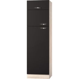 Optifit K&uuml;hlumbauschrank &raquo;Faro&laquo;, mit Metallgriffen, Breite 60 cm grau akaziefarben, B/H/T: 60cm x 206,8cm x 57,1cm, T&uuml;ren: 2 Stk.