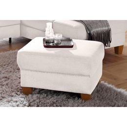 OTTO home Hocker &raquo;Texel&laquo; mit Federkern und Kontrastnaht, F&uuml;&szlig;e Buche eichefarben beige Struktur fein ( 100% Polyester);Luxus-Microfaser (100% Polyester