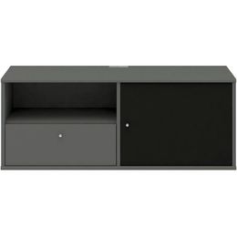 TV-Board &raquo;Mistral Fernsehschrank, Medienm&ouml;bel, H&auml;ngend&laquo; mit T&uuml;r mit Akustikstoff, Kabeldurchf&uuml;hrung, Lowboard, B: 108 cm grau B/H/T: 108cm x 42cm x 