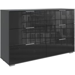 wimex Schubkastenkommode &raquo;Easy&laquo; mit Glas- oder Spiegelfront grau B/H/T: 130cm x 83cm x 41cm, 6 Stk.