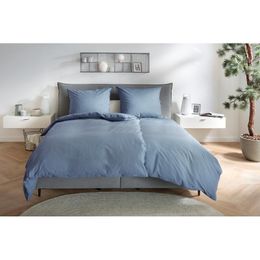 Primera Bettw&auml;sche &raquo;Renforce Stonewashed&laquo; 2 Stk. jedes Teil ein Unikat, gewaschene Used Optik blau Renforc&eacute;, Obermaterial: 100% Baumwolle B/L: 155cm x 220cm, 