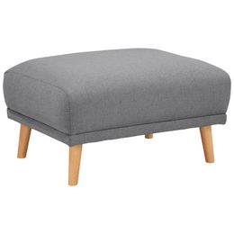 Home Affaire Polsterhocker &raquo;Lasse&laquo; mit Holzf&uuml;&szlig;en grau Struktur fein( 100% Polyester);Filzoptik (100% Polyester);Luxus-Microfaser (100% Polyester) B/H/