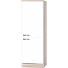 Optifit K&uuml;hlumbauschrank &raquo;Faro&laquo;, mit Metallgriffen, Breite 60 cm wei&szlig; akaziefarben, B/H/T: 60cm x 174,4cm x 57,1cm, T&uuml;ren: 2 Stk.