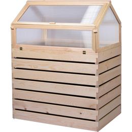 Dobar Hochbeet &raquo;Hathi&laquo; aus FSC -zertifiziertem Kiefernholz, wetterfest lasiert beige Holzwerkstoff B/H/T: 70cm x 130cm x 100cm