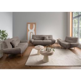 Home Affaire Polstergarnitur &raquo;DRAGO Set 3-2-1, zeitlose Garnitur, bodenfrei, Holzfu&szlig;&laquo; 3 tlg. tlg. Set 3-2-1,taupe