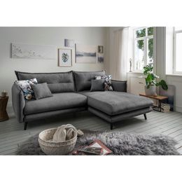 Home Affaire Ecksofa &raquo;Lazio modern und bequem, schmale Armlehnen, tolle Detailverarbeitung&laquo; zwei verschiedene Fu&szlig;farben w&auml;hlbar grau 100% Polyester B/