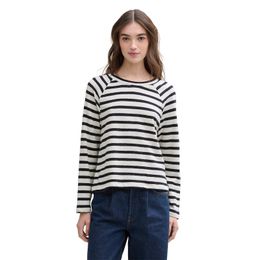 Tom Tailor Denim Damen Tom Tailor Denim Langarmshirt mit Streifenmuster blau S (36)