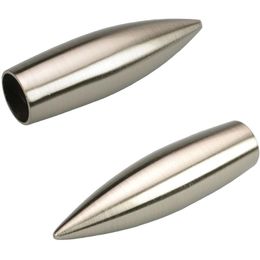 Liedeco Gardinenstangen-Endst&uuml;ck &raquo;Bullet&laquo; f&uuml;r Gardinenstangen &Oslash; 16 mm silber 2 Stk.
