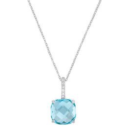 Amor Damen Kette mit Anh&auml;nger &raquo;Blauer Solit&auml;r&laquo; mit Zirkonia (synth.) bunt mit Zirkonia, Silber 925 (Sterlingsilber), L: 45