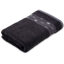 M&ouml;ve for frottana Badetuch &raquo;Magic Uni&laquo; mit Bord&uuml;re aus kleinen Rechtecken grau Walkfrottee, Obermaterial: 100% Baumwolle B/L: 67cmx140cm, 1 Stk., 
