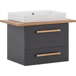 Schildmeyer Waschtisch &raquo;Duo, Waschtisch, melaminharzbeschichtet, Made in Germany, B: 80 cm&laquo; Solide Verarbeitung - Dieses Produkt ist in Deutschland gefertigt grau