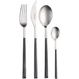 Pinti Inox PINTINOX Besteck-Set &raquo;Sushi&laquo; Satiniert mit Kunststoffgriff in Holz-Optik grau Edelstahl 18/0, Kunststoff 24 Stk.