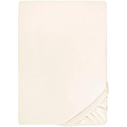 Biberna Spannbettlaken &raquo;THEA Baumwoll-Jersey mit Elasthan, 160 g/m&sup2;&laquo; Bettlaken f&uuml;r Matratzen bis 25 cm H&ouml;he, pflegeleicht, b&uuml;gelfrei beige Jersey-Elasthan, 