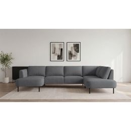 OTTO home Wohnlandschaft &raquo;Cesola&laquo; in weichem Chenille-Stoff, Breite 327 cm, mit schwarzen Metallf&uuml;&szlig;en grau 90% Polyester, 10% Nylon B/H/T: 327cm x 