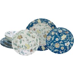 Creatable Teller-Set &raquo;Odessa, Teller Set 12-tlg&laquo; Blumendekor bunt Steingut 12 Stk.