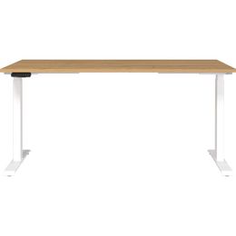Germania Schreibtisch &raquo;Jet&laquo; moderne Farbvariationen, Breite 120/140/160/180 cm, Made in Germany beige B/H/T: 160cm x 72cm x 80cm, Gestellfarbe wei&szlig;