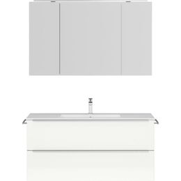 Nobilia Badm&ouml;bel-Set &raquo;Levere&laquo; vormontiert, mit Soft-Close, 2 Stk. tlg. wei&szlig; B/H/T: 121cmcm x 169cmcm x 48,7cmcm, Griffe chrom