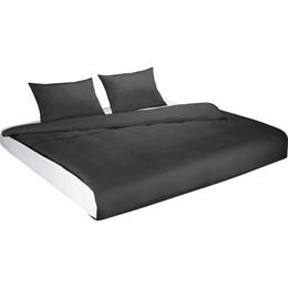 Fleuresse Bettw&auml;sche &raquo;Colours in 135x200, 155x220 oder 200x200 cm&laquo; 3 Stk. Bettw&auml;sche aus 100% Baumwolle, uni, mit Rei&szlig;verschluss schwarz Mako-Satin, 