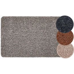 ANDIAMO Fu&szlig;matte &raquo;Samson, Made in Netherlands&laquo; rechteckig 6 mm H&ouml;he Schmutzfangmatte, waschbar, rutschhemmend, auch als 2er Set erh&auml;ltlich grau Baumwolle, 