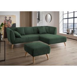Home Affaire Ecksofa &raquo;Lazio modern und bequem, schmale Armlehnen, tolle Detailverarbeitung&laquo; zwei verschiedene Fu&szlig;farben w&auml;hlbar gr&uuml;n 93% Polyester, 7%