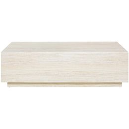 Salesfever Couchtisch &raquo;Almeria Beistelltisch: Stilvoller Tisch 120/75 cm&laquo; Stilvoller, rechteckiger Tisch in edler Marmoroptik, 120x75cm beige MDF, mit