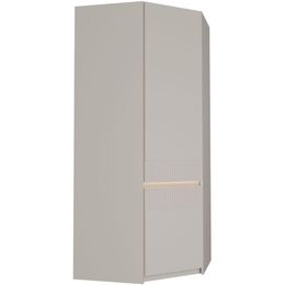 FORTE Eckkleiderschrank &raquo;Oak Squere&laquo; B/H/T 88,5/197,4/88,5 cm Eckschrank, Softclose, inklusive Beleuchtung beige Holzwerkstoff Sand, B/H/T: 88,5cm x 