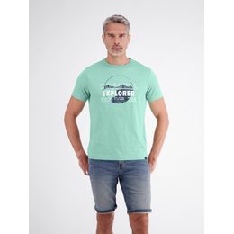 Lerros Herren T-Shirt "T-Shirt mit Brustprint und Rundhalsausschnitt", gr&uuml;n, Gr. XXL, 100% Baumwolle, Shirts