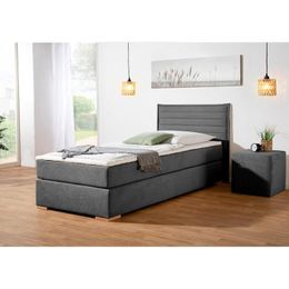 Home Affaire Boxspringbett &raquo;"&Ouml;stermoor"&laquo; in H2, H3 oder H4 erh&auml;ltlich grau Struktur H&auml;rtegrad der Matratze H4, Liegefl&auml;che B/L: 100cm x 200cm, Gewicht
