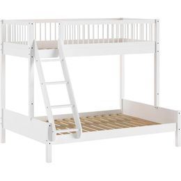 Vipack Etagenbett &raquo;Forrest Massivholzbett Made in Europe, stabil und hochwertig gebaut&laquo; Liegefl&auml;che 90/140x200 cm, mit Leiter, Rolllattenrost, mit 