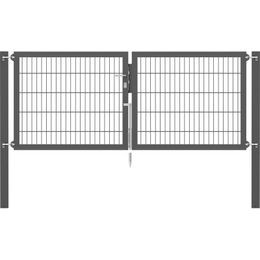 Alberts Zaundoppelt&uuml;r &raquo;Flexo Plus&laquo; verschiedene Abmessungen grau Stahl B/H: 250cm x 100cm