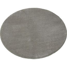 MERINOS Teppich &raquo;Montana&laquo; rund 20 mm H&ouml;he Wohnzimmer silber Kunstfaser &Oslash; 120cm 1 Stk., 20mm, &Oslash; 120cm
