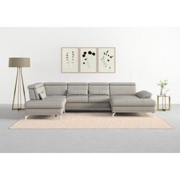 Sit & More sit&more Wohnlandschaft &raquo;Cabrio U-Form, B: 359 cm, mit Sitztiefen-, Arm- & Kopfteilverstellung&laquo; 3 Nierenkissen, Federkern, optional Schlaffunktion und