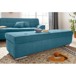 DOMO collection Hocker &raquo;Aversa&laquo; blau Struktur weich (100% Polyester);Luxus-Microfaser (100% Polyester);Struktur (100% Polyester) B/H/T: 161cm x 41cm x