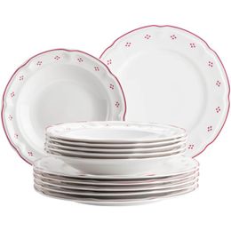 M&auml;ser M&Auml;SER Tafelservice &raquo;Lova&laquo; Teller Set wei&szlig; Porzellan 12 tlg.