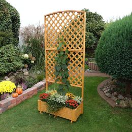 Promadino Spalier mit Pflanzkasten, BxT: 91x41 cm, versch. H&ouml;hen braun Massivholz B/H/T: 91cm x 205cm x 41cm