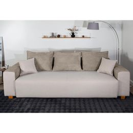 Collection AB Schlafsofa &raquo;Yves, B: 243 cm, Liegefl. 142x194 cm&laquo; Schlaffunktion, Bettkasten & 2 Zierkissen, Federkern beige 100% Polyester B/H/T: 243cm
