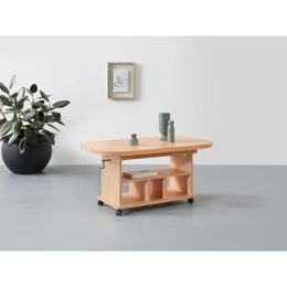 Hela Couchtisch auf Rollen, h&ouml;henverstellbar und ausziehbar braun B/H/T: 107cm x 54cm x 67cm